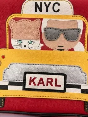 Karl Lagerfeld | Bags | Karl Lagerfeld Red Yellow Taxi Crossbody With ...
